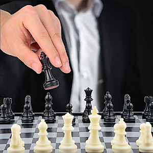 JIMIYOKI 3 in 1 Game Set -Chess Checkers Backgammon Pieces Travel Chess Set Magnetic Foldable Chess Set Portable Board Game for Tour for Kids and Adults