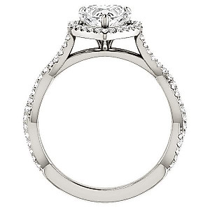 JEWELERYN 4 CT Heart Colorless Moissanite Engagement Ring for Women/Her, Wedding Bridal Ring Set, Eternity Sterling Silver Solid Gold Diamond Solitaire 3-Prong Set for Her (8.5)