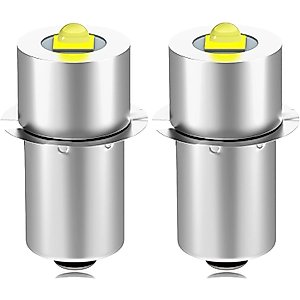JESLED Upgrade LED Flashlight Bulb, 12V 18V DC3.5-24V, 3W PR2 P13.5S Maglite LED Conversion Kit for Ryobi Milwaukee Craftsman Lamp, 6000K Bright White Maglight Bulbs Replacement 2 Pack
