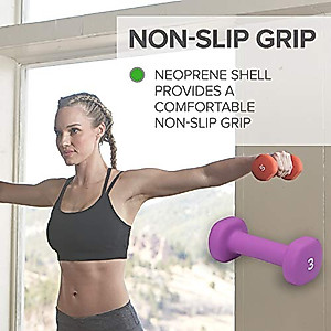 Dumbbell Hand Weight 10 lb - Neoprene Coated Exercise & Fitness Dumbbell for Home Gym Equipment Workouts Strength Training Free Weights for Women, Men (10 Pound, Blue)