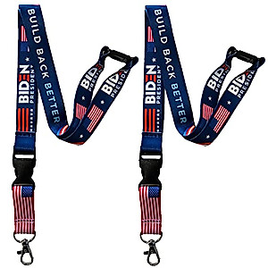 2 Pack of Joe Biden President Lanyard - Build Back Better - With Detachable Clip & Safety Breakaway