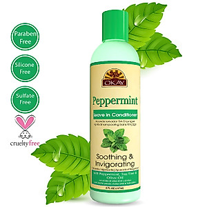 OKAY Peppermint Soothing & Invigorating Leave-in Conditioner, 8 Ounce