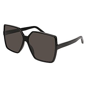 SAINT LAURENT Women's SL 232 Betty Sunglasses, Black/Solid Grey, One Size