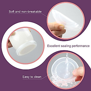 Yogurt Container Lids, Clear Plastic Food Storage Replacement Lids Compatible with Yogurt Glass Jars