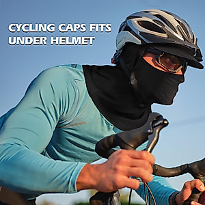 MELASA Balaclava Face Mask with Brim for Men Women Sun Protection, Cycling Cap with Neck Gaiter, Full Face Cover Helmet Liner Skull Cap for Cycling Fishing Motorcycle(White)