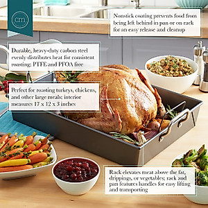 Chicago Metallic Professional Non-Stick Roaster with Handles and Non-Stick Rack, 17-Inch-by-12-Inch