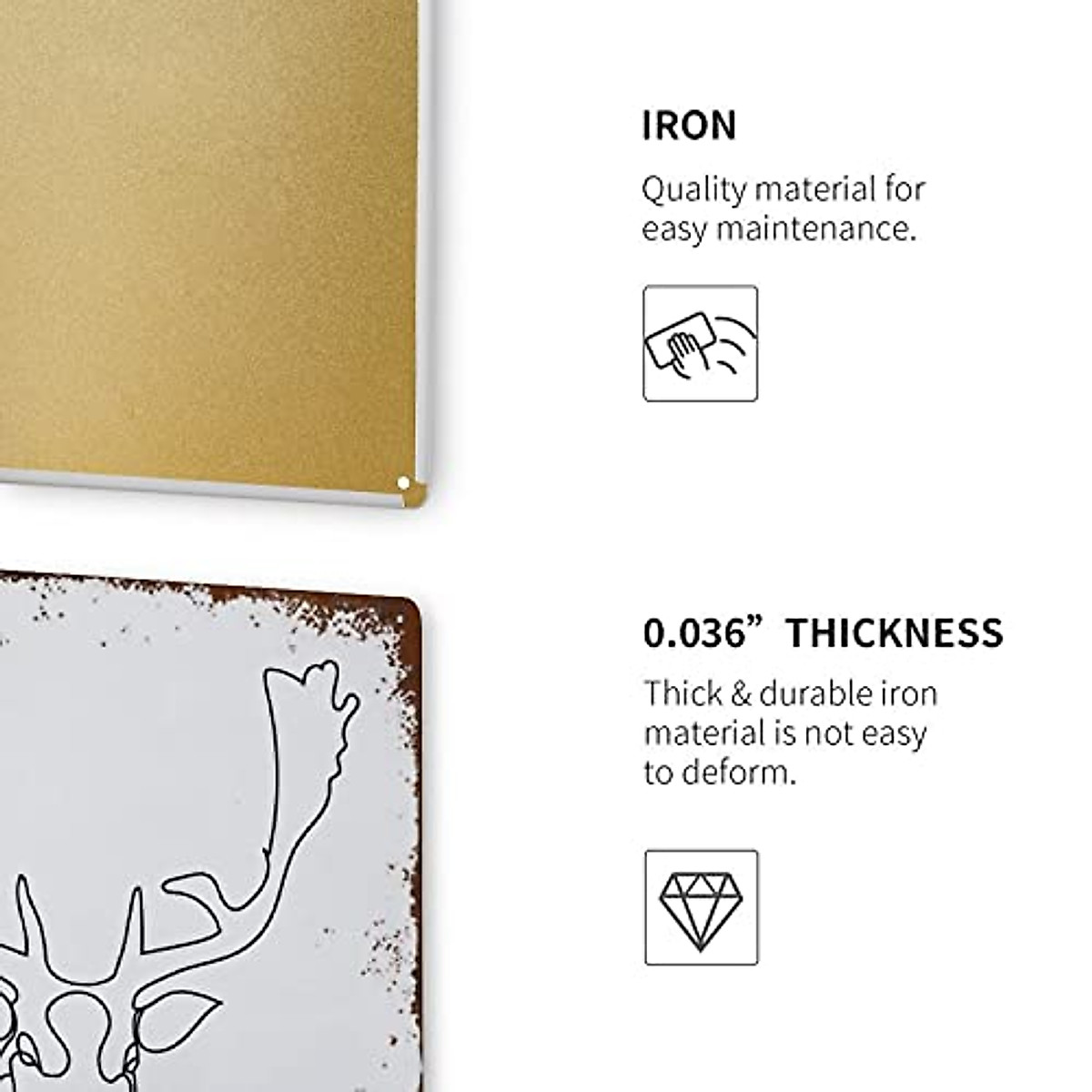 Deer One Line Art Modern Monochrome Animal Minimalist line Art Antlers Funky Style Creative Retro Art Metal Funny Wall Decor Plaque Cafe Office Vintage Home Decor Fashion Novelty Gift 8x12inch