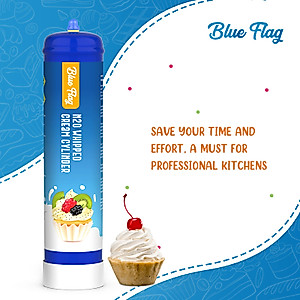 BLUE FLAG 580G N2O Whipped Cream Cylinder Charger High Capacity Pure N2O Nitrous Tank Compatible with Cream Whippers, 2 Pack