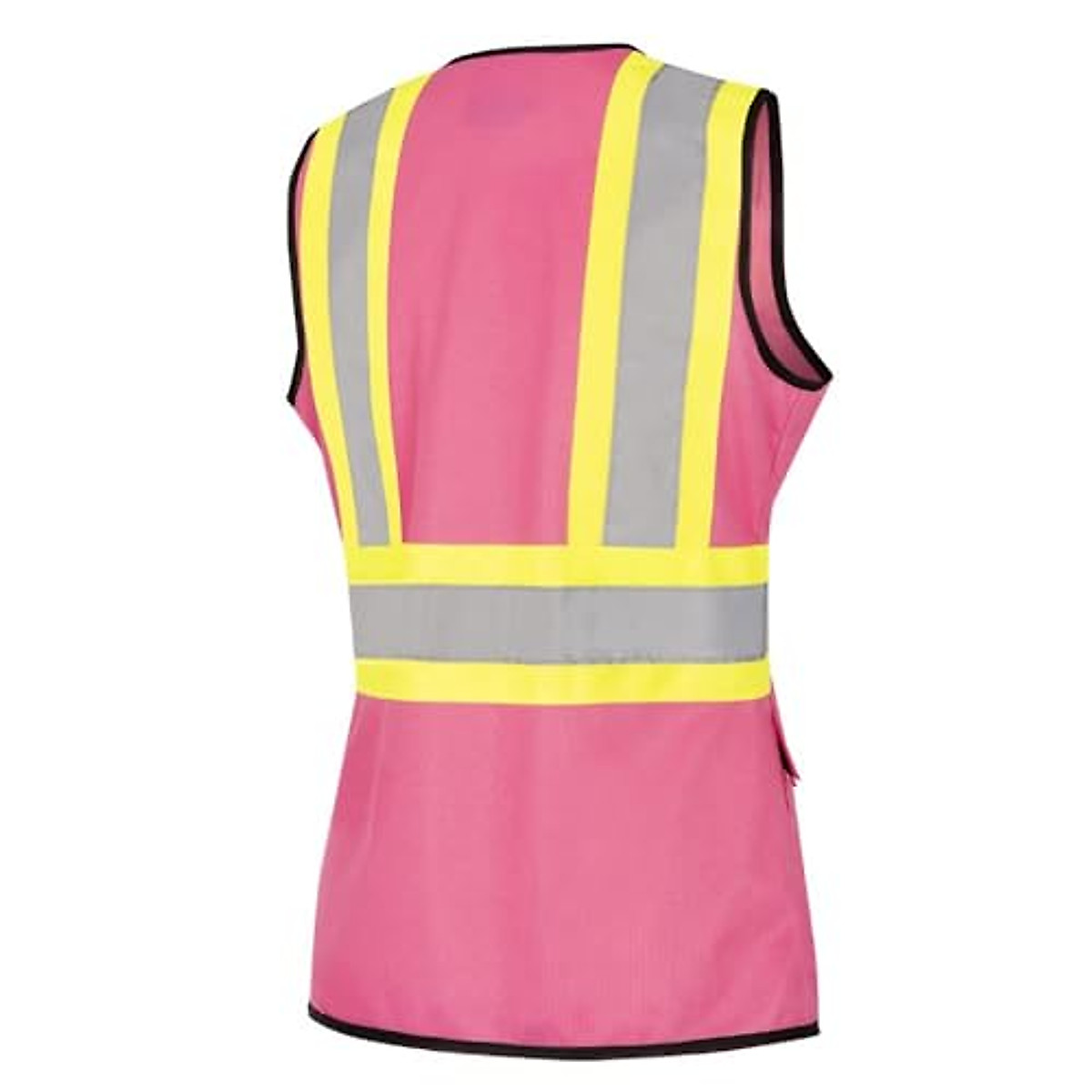 Pioneer Safety Vest for Women with Pockets - Hi-Vis Reflective Tape - for Construction - Pink