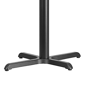 Flash Furniture Beverly 23.75" x 30" Restaurant Table X-Base with 3" Diameter Table Height Column, Commercial X-Base Cast Iron Table Base, Black