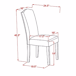 East West Furniture SUEN3-LWH-06 3 Piece Kitchen Table Set Contains a Round Dining Table with Dropleaf & Shelves and 2 Dark Shitake Linen Fabric Parson Chairs, 42x42 Inch, Linen White