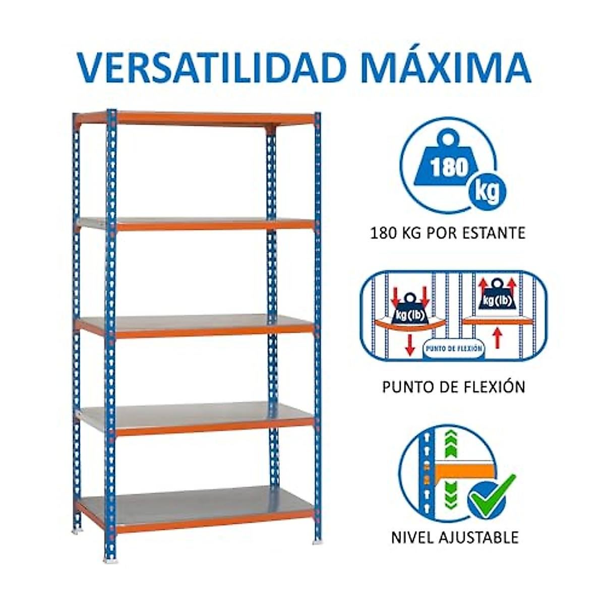 Simonrack 5/400 Simonclick Kit Plus Shelf, Blue/Orange/Galvanized