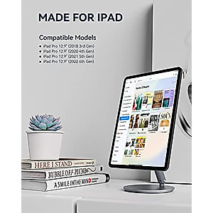LULULOOK Magnetic iPad Stand for iPad Air 13-inch M2 (2024), 360° Rotating Aluminum Alloy Tablet Stand for Desk Foldable iPad Holder for iPad Pro 12.9'' 6th/5th/4th/3rd