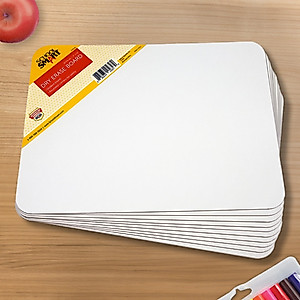 School Smart Unruled Pupil Board, 9 x 12 Inches, White, Pack of 10 - 1325120