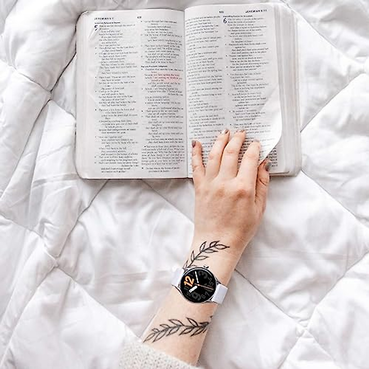 Anbeer Silicone Watch Band 20mm Quick Release Rubber Watch Straps for Men Women,White with Silver Stainless Steel Buckle