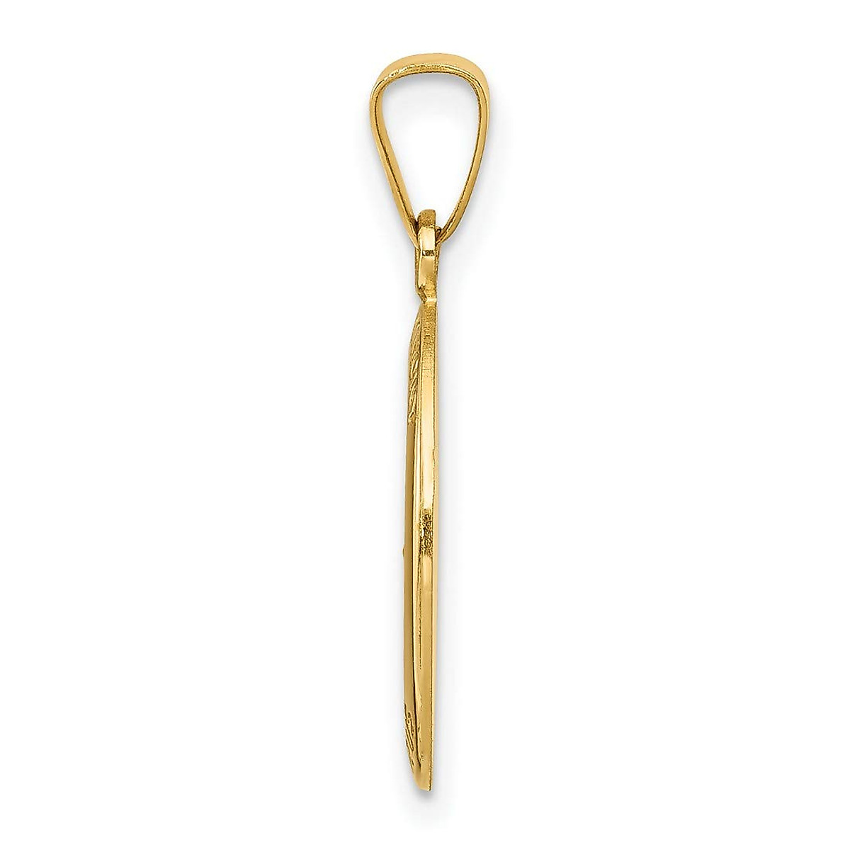 Jewelry Stores Network Hollow Saint Anthony Pray For Us Words on Oval Pendant in Real 14k Yellow Gold 16x11mm