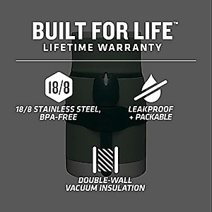 Stanley Adventure to Go Insulated Food Jar with Cup Lid and Spork - 36oz - Stainless Steel Insulated Food Container - BPA-Free and Dishwasher Safe