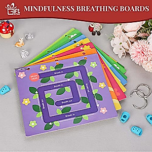 GiftAmaz Mindful Maze Boards, Calming Toys for Kids, Finger Path Breathing Boards, Calming Corner Items Kids Social Emotional Learning, Mindfulness Sensory Cardboard Toys Box for Kid 3 4 5 6 Year