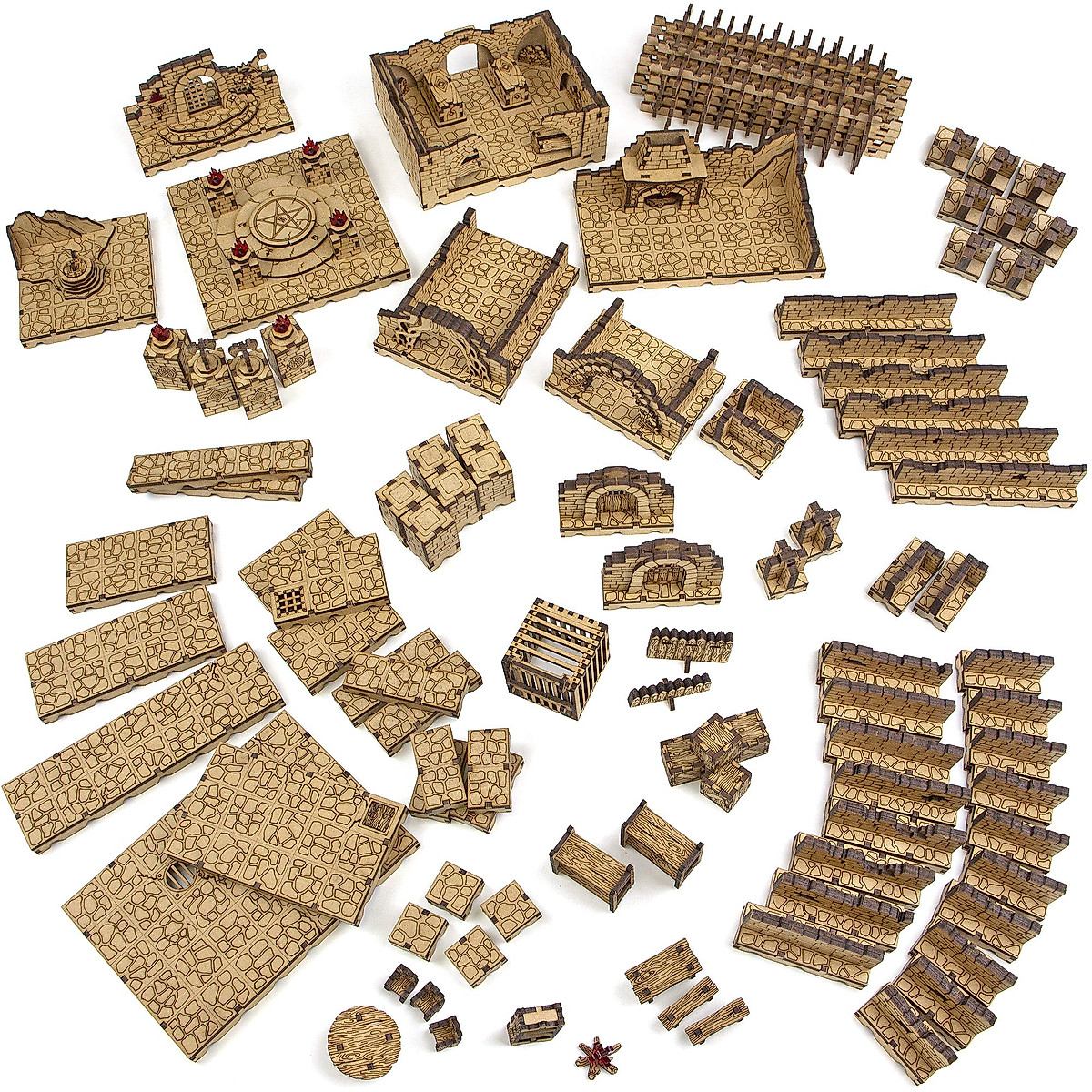 TowerRex 3D Modular Battle Map D&D Terrain - dnd accessories, set for Dungeons & Dragons, Pathfinder, Warhammer, Tabletop battle mat grid, wargaming terrain, TTRPG Scenery kit for 28mm 32mm miniatures