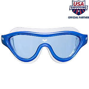 ARENA Unisex Youth The One Junior Swim Mask Fitness Swim Goggles for Boys and Girls Ages 6 to 12 Non-Mirror Lens Perfect for Summer Pool, Blue/Red