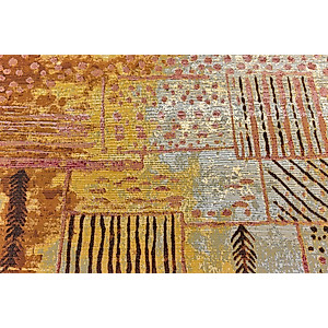 Unique Loom Outdoor Modern Collection Area Rug - Pine (5' 4" Square, Multi/ Brown)