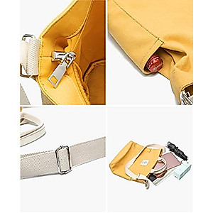 Belsmi Shoulder Bag Canvas Totes Bag Shopping Cotton Crossbody Travel Weekend Handbag Work Bag (Large, Black)