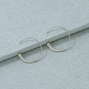 Boma Jewelry Sterling Silver Pull Through Hoop Earrings