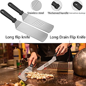 CYXI 19 pcs Grilling and Camping Cooking Utensils Set,Portable Grilling Utensil Kit,Stainless Steel Grilling Kit,for Travel, Picnics, RVs, Camping, BBQs, Parties