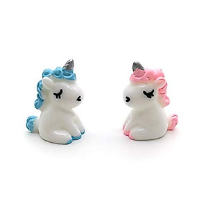 Exasinine 20 Pcs Micro Unicorn Miniature Figurines Fairy Garden Miniature Moss Landscape DIY Terrarium Crafts Ornament Accessories for Home Décor