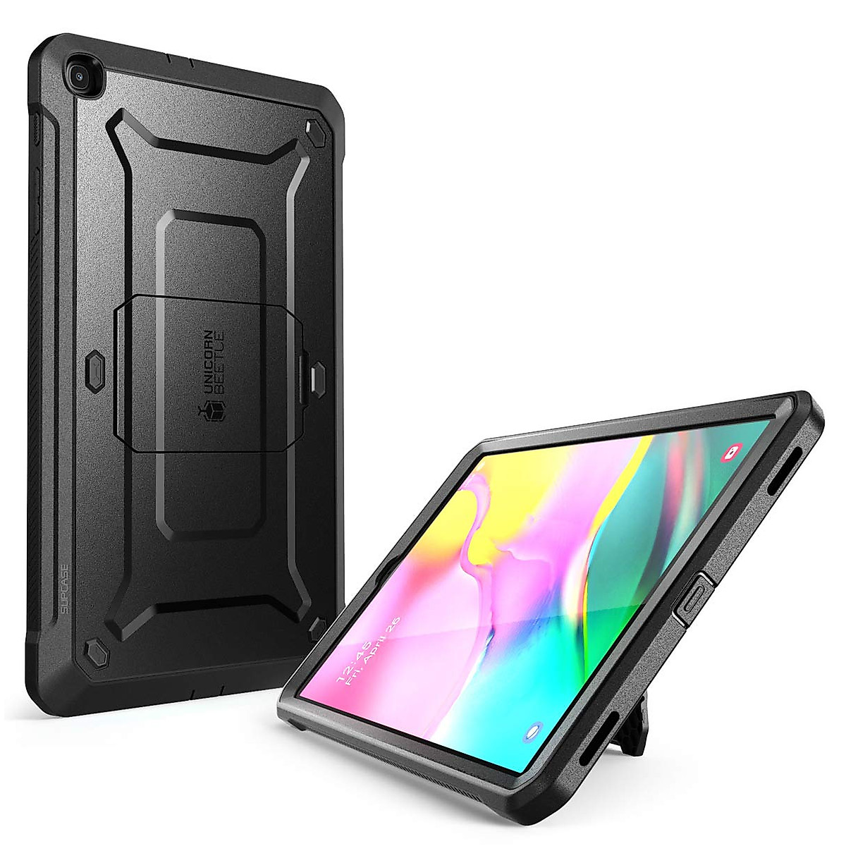 SUPCASE for Galaxy Tab A 10.1 Case with Screen Protector (Unicorn Beetle Pro), [Built-in Stand] Full-Body Rugged Heavy Duty Protective Tablet Cover for Samsung Galaxy Tab A 10.1 (2019), Black