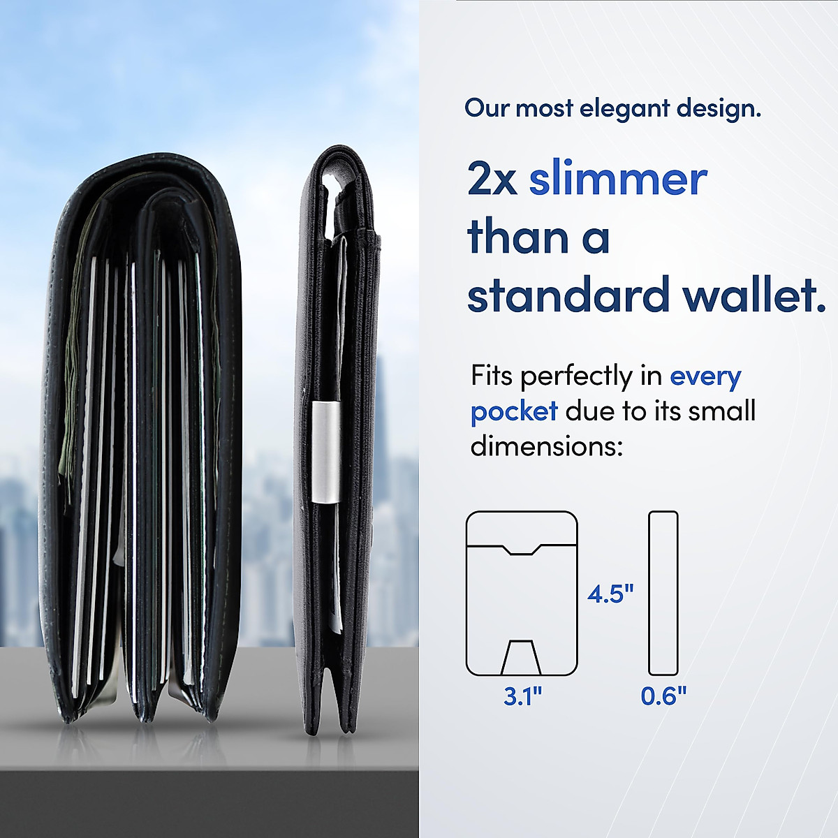 TRAVANDO Mens Slim Wallet with Money Clip AUSTIN RFID Blocking Bifold Credit Card Holder for Men with Gift Box