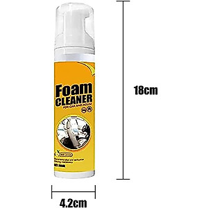 Multipurpose Foam Cleaner Spray, Foam Cleaner for car and House Lemon Flavor, Leather Decontamination, Multi-Functional Foam Cleaner, Cleaning Spray for Car Interior Ceiling Leather Seat (2Pcs(2*100ML))