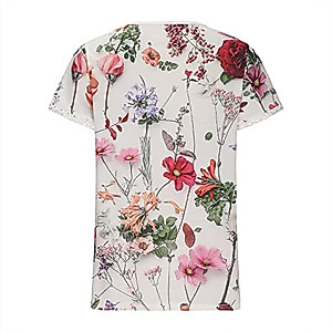 DASAYO Women Summer Tie Dye T-Shirt Shirt V-Neck Short Sleeve Cute Casual Tee Tops Retro Comfy Fashion Blouses Tees Shirts