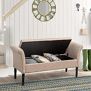 annjoe Storage Ottoman Bench Bedroom Bench Bed Entryway Hallway Chest, Footrest, Padded Seat