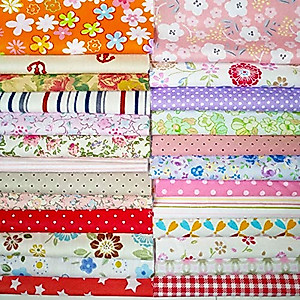 Quilting Fabric, Misscrafts Cotton Craft Fabric Bundle Squares Patchwork Pre-Cut Quilt Squares for DIY Sewing Scrapbooking Quilting Dot Pattern (50PCS 20X20cm)