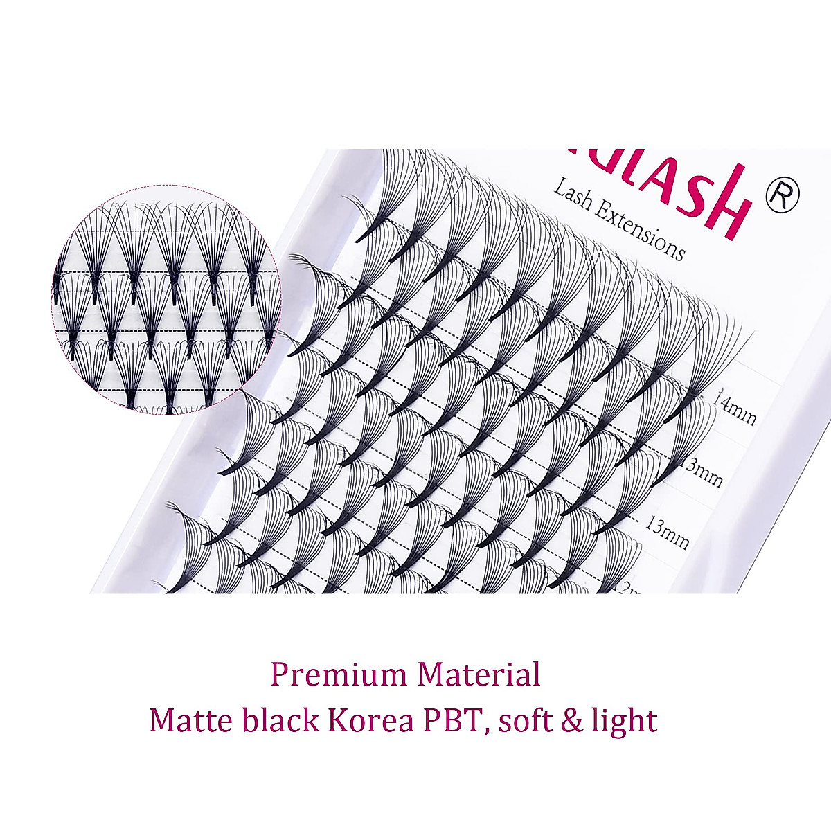 Premade Fans Eyelash Extensions 10D Lash Extensions Premade Fans 0.05 0.07 Thickness Pre Fanned Volume Lash Extensions C D Curl by FADLASH (10D-0.07-D, Mix 8-14mm)