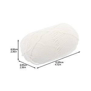Sewroro 3 Rolls Knitting Yarn Cotton Yarn for Crocheting Cotton Heather Yarn Blanket Yarn Wool Round Rope Threads Balls Purse Yarn Pastel Yarn Sewing Thread Wool Yarn White Cream Baby Bulk
