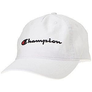Champion unisex adult Ameritage Dad Adjustable Cap Headband, Medium White, One Size US