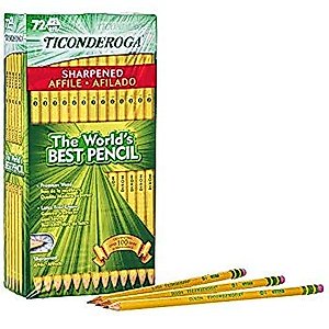 6 x 12 Pack Dixon Ticonderoga #2 Pencils PRE-Sharpened (72 Pencils)