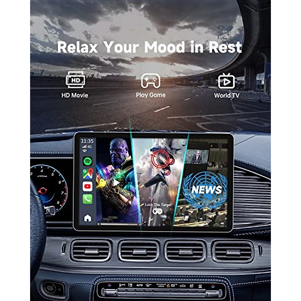 Carlinkit CarPlay Ai Box Android 12.0, 8+128G Adapter with Netflix, YouTube, Hulu,Disney+，Ai Box CarPlay Dongle Magic Box Carplay to Stream Media to Car & TV, Wireless CarPlay & Android Auto