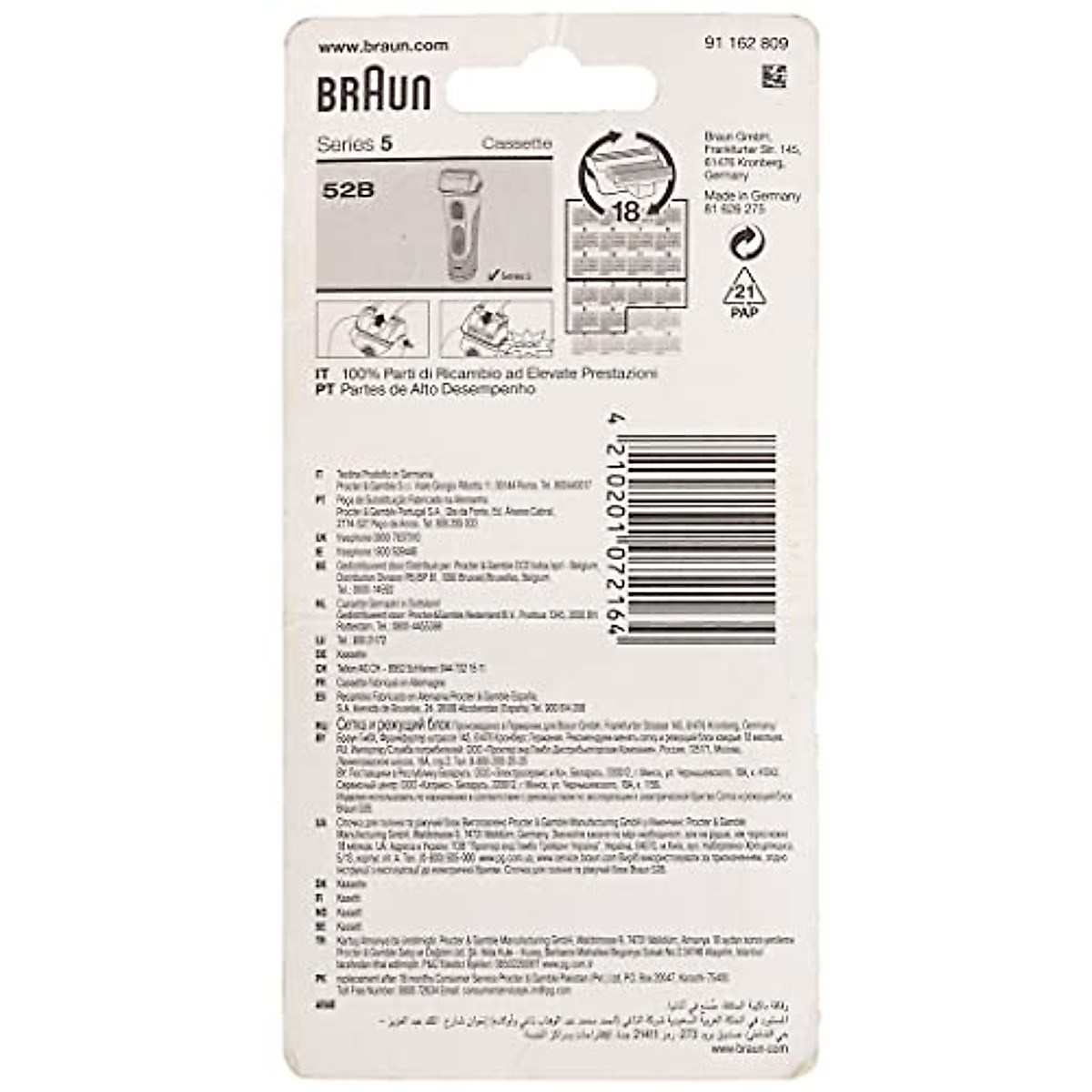 Replacement Heads by Braun Series 5 52B Cassette