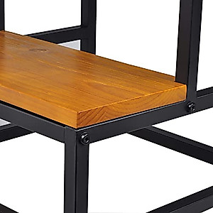 Wooden Step Stool for Adults with 400lb Load Capacity -Assembly Required(Teakwood)