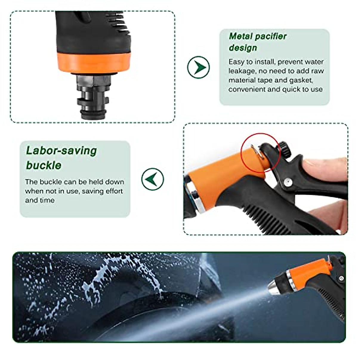 Car Washer Kit - Portable Pressure Washer 12V Water Pump Car Washer, 100W 130PSI, Electric High Pressure Water Washing Kit for Car, Garden, Home, Cleaning, Pet Shower