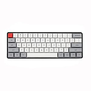 Bjzxz Mechanical Gaming Keyboard Type-C Wired RGB Backlight Mechanical Gaming Keyboard 60% 61 Keys NKRO Gateron Optical Axis Suitable for Home Office (Color : White, Size : Red Switch)