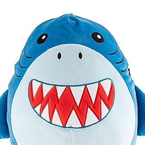 RALME Squish Buddies Soft Plush Blue Shark Backpack for Boys, 16 inch