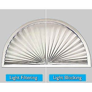 Redi Shade No Tools Original Arch Light Blocking Pleated Fabric Shade White, 72 in x 36 in
