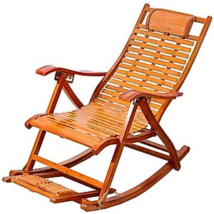 Folding Chair, Bamboo Rocking Chair, Recliner, Adult Rocking Chair, Folding Recliner, Balcony Rocking Chair, Lunch Break, Leisure Bamboo Chair