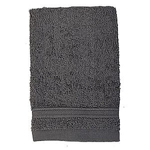 Bokser Home Hospitality Kenwood Wash Cloths, Hotel Quality for Bathroom, Home, Spa and More, 100% Combed Ring Spun Cotton Providing a Soft, Luxurious Feel, Dark Grey, 13” x 13” (Pack of 30)