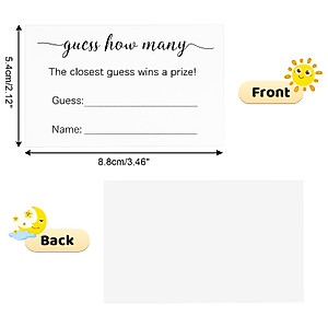 Anwyll Guess How Many Game Cards,50Pcs Guess How Many Baby Shower Game Cards,High-End Candies Cookies Guess How Many Game Cards for Baby Shower Birthday Party Bridal Shower Wedding Activity(3.5×2.1'')