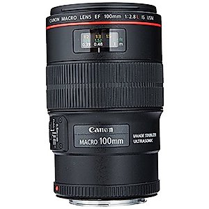Canon EF 100mm f/2.8L IS USM Macro Lens for Canon Digital SLR Cameras (Renewed)